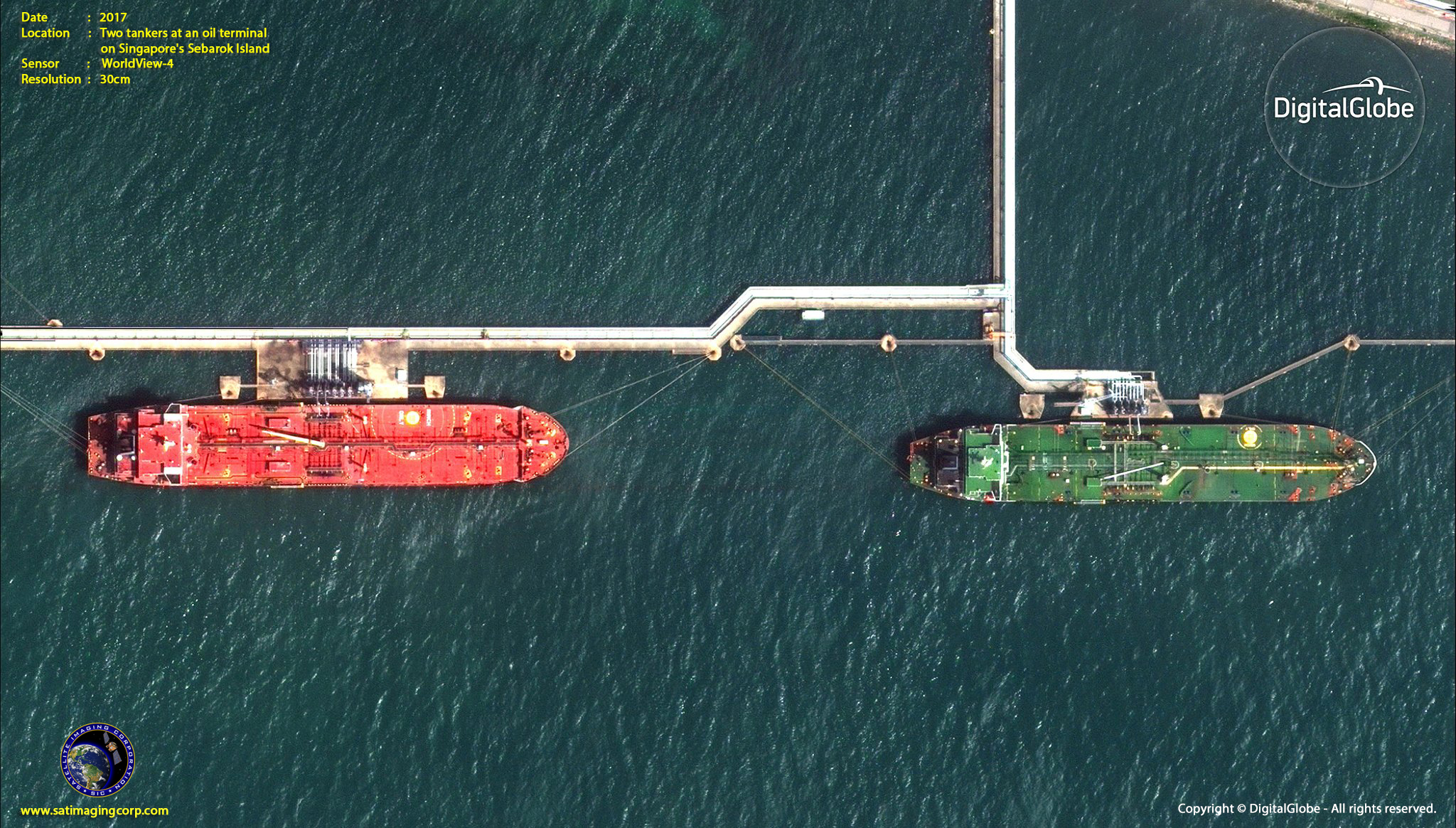 WorldView-4 Oil Tankers Sebarok Island | Satellite Imaging Corp