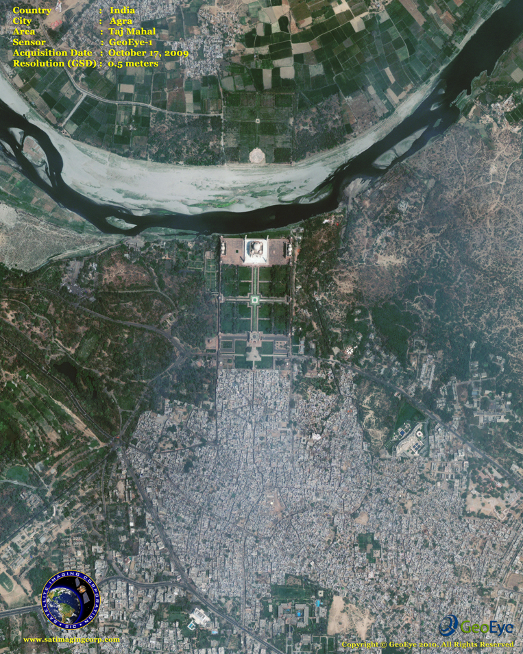 GeoEye-1 Satellite Image of the Taj Mahal | Satellite Imaging Corp