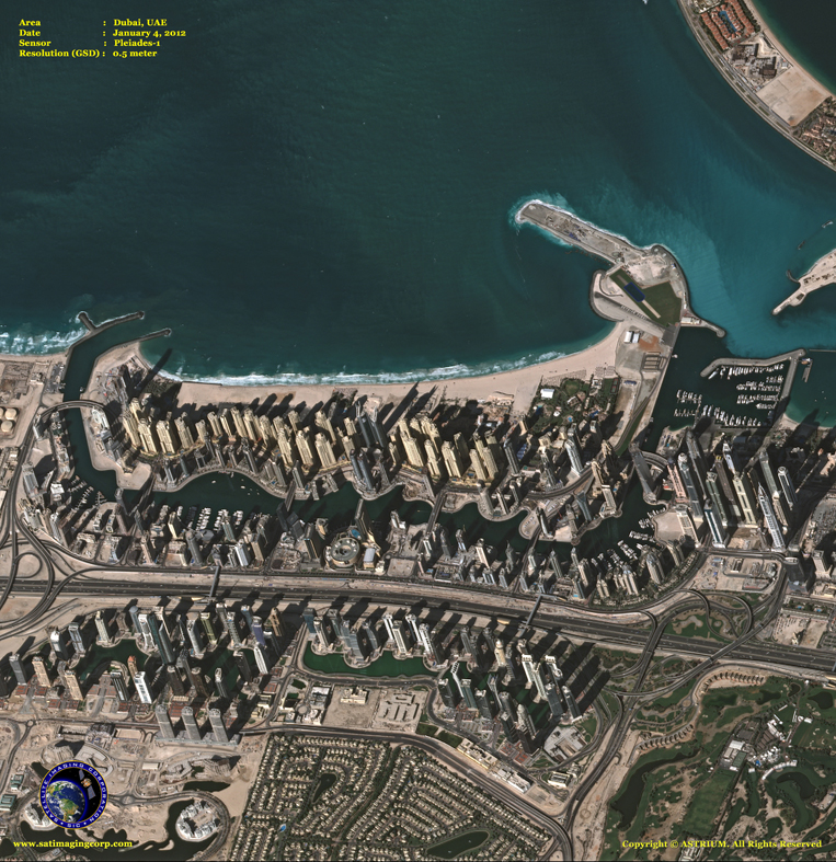 Pleiades-1A Satellite Image of Dubai | Satellite Imaging Corp