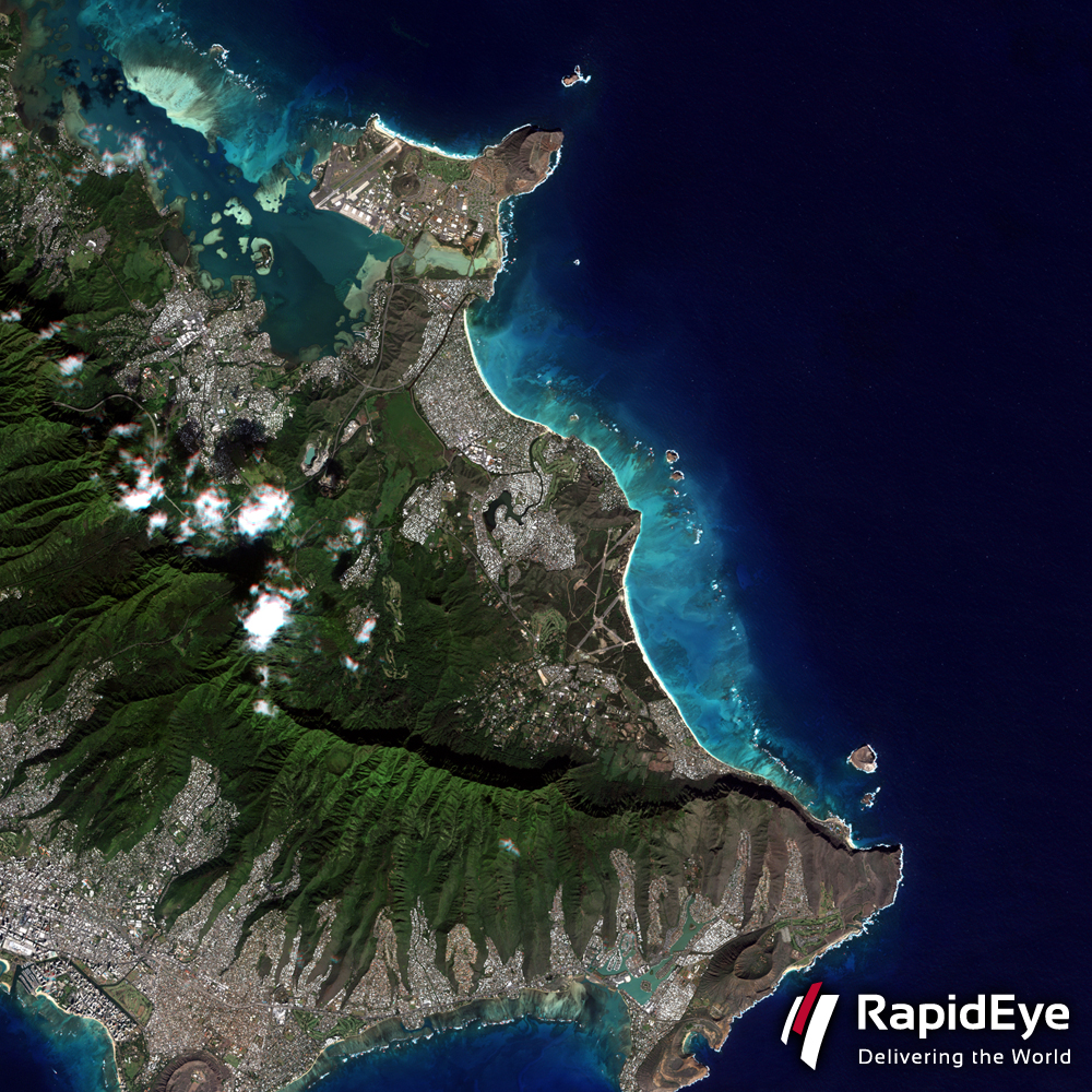 RapidEye Satellite Image of Oahu Hawaii | Satellite Imaging Corp
