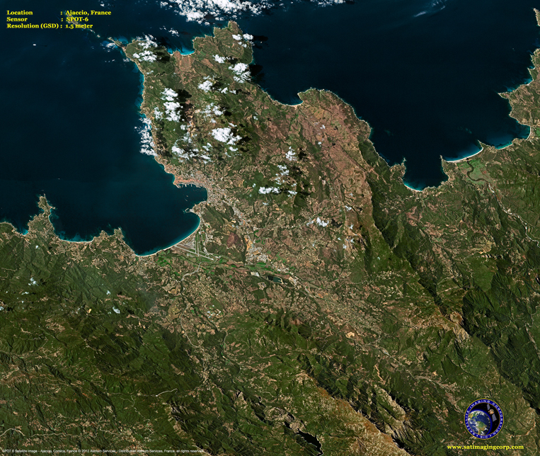 SPOT-6 Satellite Image of Ajaccio, France | Satellite Imaging Corp