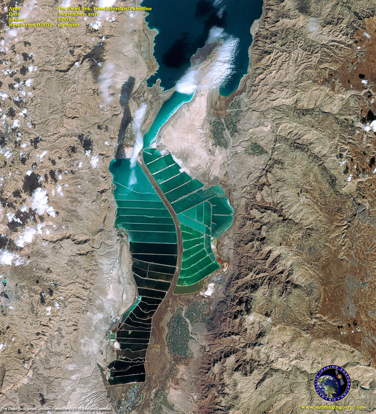 SPOT-6 Satellite Image of the Dead Sea | Satellite Imaging Corp