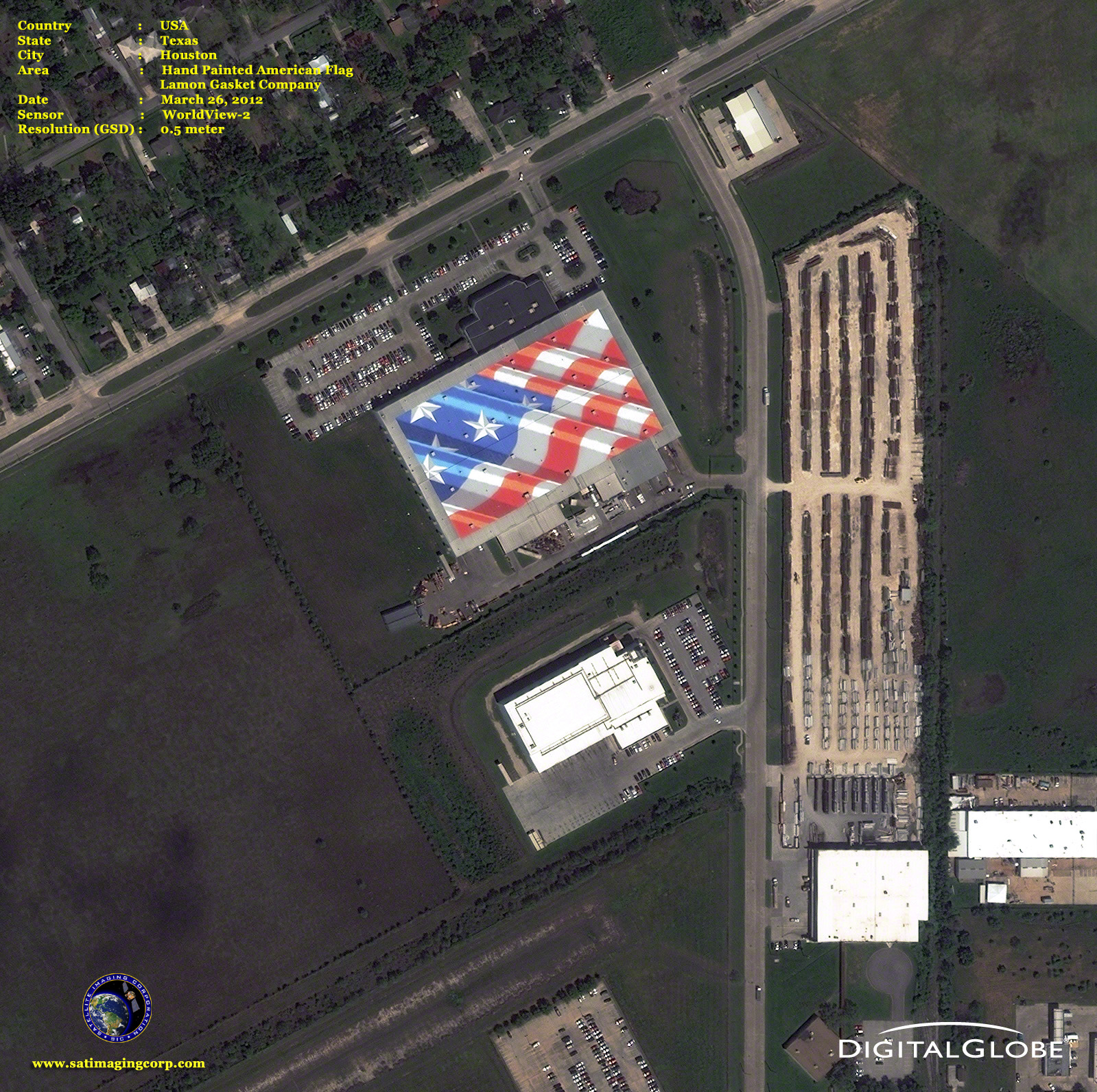 WorldView-2 Satellite Image American Flag | Satellite Imaging Corp
