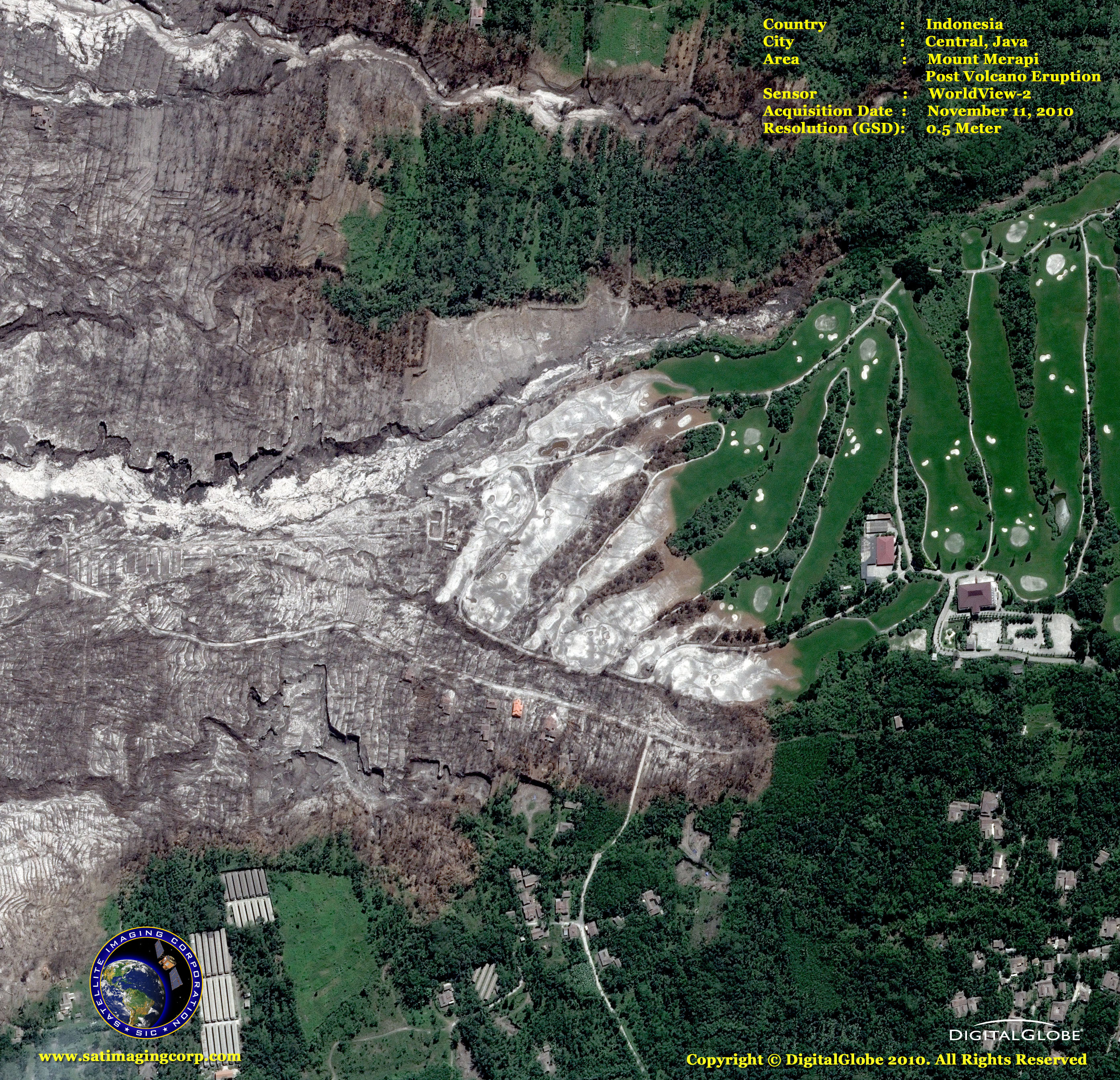 WorldView-2 Image Indonesia Mount Merapi | Satellite Imaging Corp