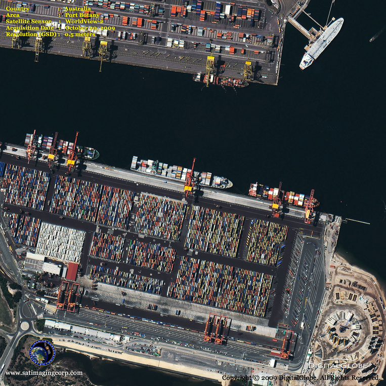 WorldView-2 Satellite Image Port Botany | Satellite Imaging Corp